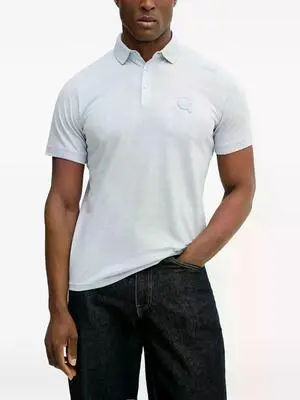 Karl Lagerfeld Logo-appliqué Polo Shirt - Blue