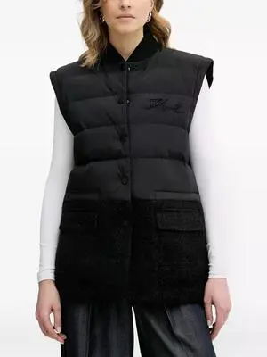 Karl Lagerfeld Panelled Logo Detail Jacket - Black