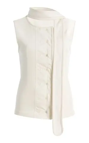 LEMAIRE Asymmetric Fitted Top - White