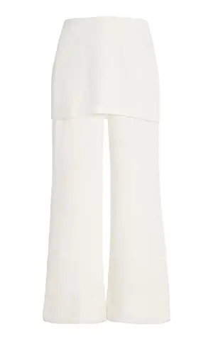 SLOAN Combination Crepe Flared Pants