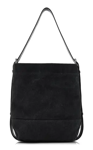 LEMAIRE Belted Tie-dye Cotton Canvas Small Tote - Black
