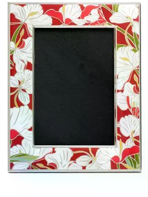 Shanghai Tang 4r Ginger Flower Enamel Photo Frame - Red