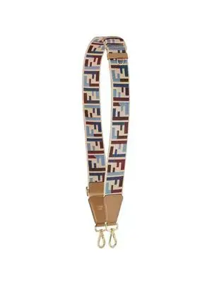 Fendi Logo Pattern Adjustable Shoulder Strap - Neutrals
