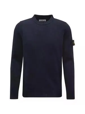 Stone Island Crewneck Patch Sweater - Blue
