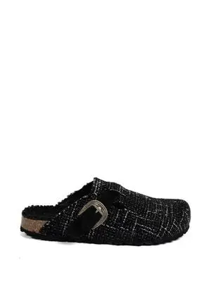 Faliero Sarti Checked Buckle Mules - Black