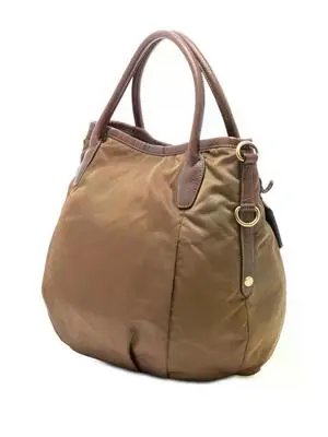 Prada Vitello Daino Trimmed Tessuto Satchel