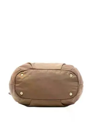 Prada Vitello Daino Trimmed Tessuto Satchel