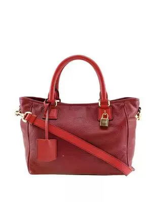 Loewe Loewe Leather Anagram Satchel Red