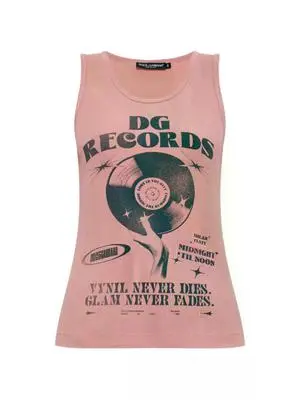 Dolce & Gabbana Graphic Print Ribbed Tank Top