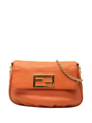 Fendi 2010-2025 Leather Sta Pochette - Orange