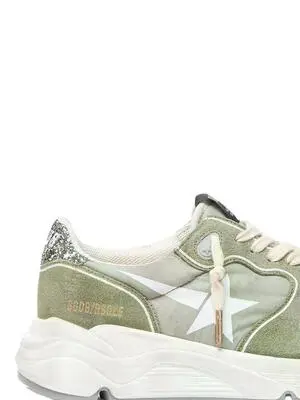 GOLDEN GOOSE Running Sole Sneakers With Glitter Detail - Green