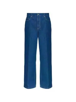 Maison Kitsuné High-waisted Wide-leg Jeans - Blue