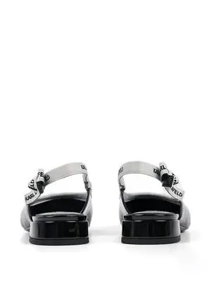 Karl Lagerfeld Pointed-toe Slingback Pumps With Bow Detail
