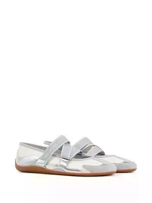 Karl Lagerfeld Cross-strap Ballet Flats - Silver