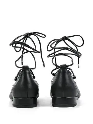 Karl Lagerfeld Studded Lace-up Ballet Flats