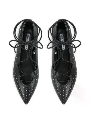 Karl Lagerfeld Studded Lace-up Ballet Flats
