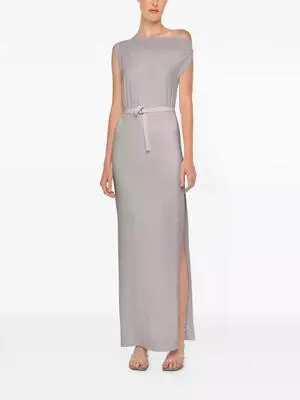 Norma Kamali Long Dress With Drop Shoulder - Grey