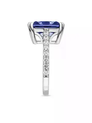 VEYNOU 14kt Recycled White Gold Sapphire And Diamond Ring - Silver