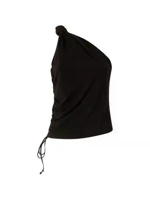 Pinko One-shoulder Ruched Top - Black