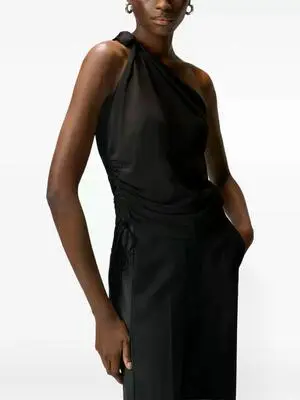Pinko One-shoulder Ruched Top - Black