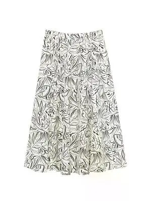 Aspesi Printed Midi Skirt - White