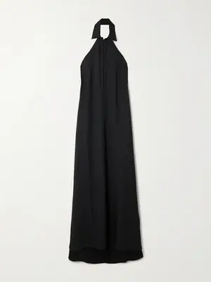 TALLER MARMO Barbara Open-back Crepe Gown - Black