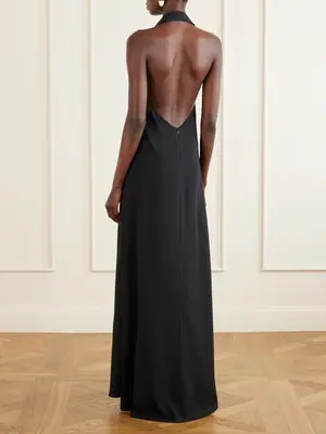 TALLER MARMO Barbara Open-back Crepe Gown - Black