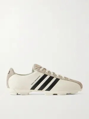 ADIDAS ORIGINALS Y-3 Field Leather And Suede-trimmed Sneakers - Neutrals