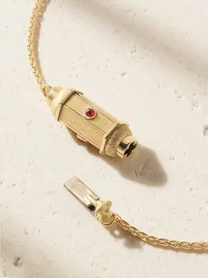 MARIE LICHTENBERG 18-karat Gold Ruby Locket Necklace