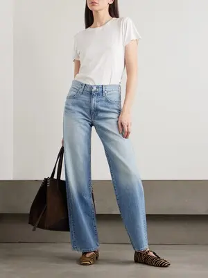 SLVRLAKE Jazmine Mid-rise Wide-leg Jeans In 'new Obsession' Wash - Blue