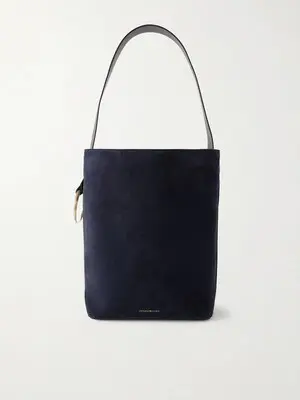Victoria Beckham Dia Leather And Suede Bucket Bag - Blue