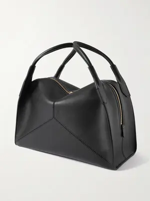 Victoria Beckham Plié Paneled Leather Tote