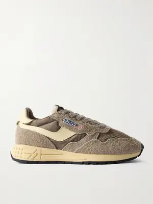 AUTRY Reelwind Low Suede, Mesh And Shell Trainers With Leather Trims - Brown