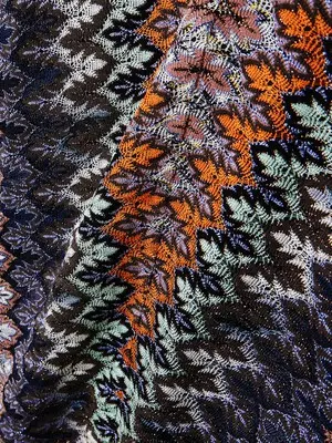 Missoni Chevron Metallic Crochet-knit Mini Dress - Blue