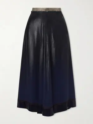 MAISON MARGIELA Ombré Laminated Satin Midi Skirt - Black