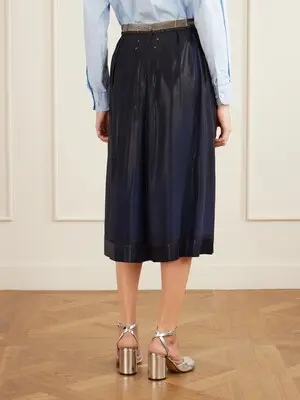 MAISON MARGIELA Ombré Laminated Satin Midi Skirt - Black