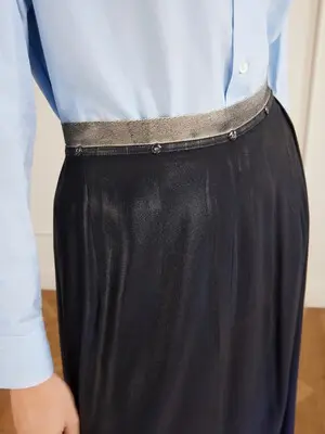 MAISON MARGIELA Ombré Laminated Satin Midi Skirt - Black