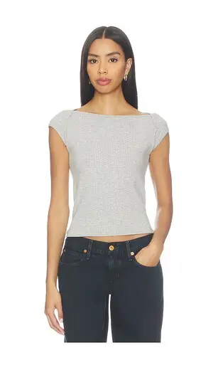 Free People So Soft Seamless Modal Tee With Cap Sleeves - Grey