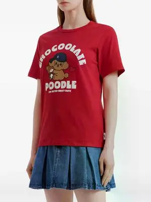CHOCOOLATE Poodle Graphic T-shirt - Red