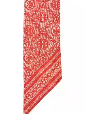 Tory Burch T-monogram Scarf - Red
