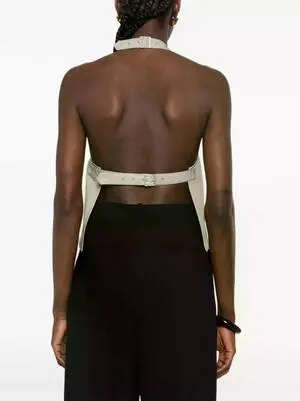 Wardrobe.NYC Paneled Backless Cropped Top - Neutrals