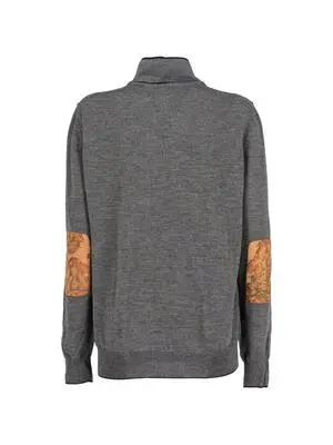 ALVIERO MARTINI 1° CLASSE Quarter-zip Sweater With Map Print Detail