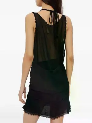 KNWLS Sleeveless Tiered Mini Dress With Sheer Detail