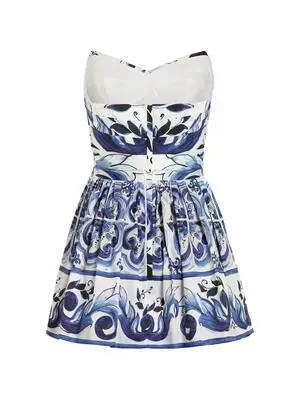 Dolce & Gabbana Square Neck Sleeveless Midi Dress