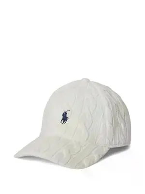 Polo Ralph Lauren Cable-knit Logo-detail Baseball Cap - White