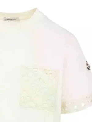 Moncler Short-sleeve T-shirt With Lace Detail - Neutrals