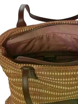 V°73 Woven Top Handle Shoulder Bag - Brown