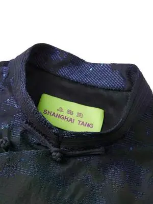 Shanghai Tang Mandarin Collar Floral Print Dress