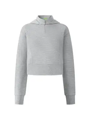 Shanghai Tang Cropped Hoodie With Knot Detailing - Grey
