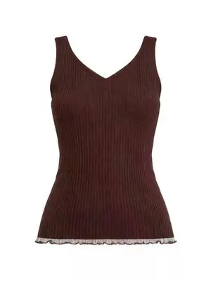 TWINSET Knit Top With Ruffles - Brown